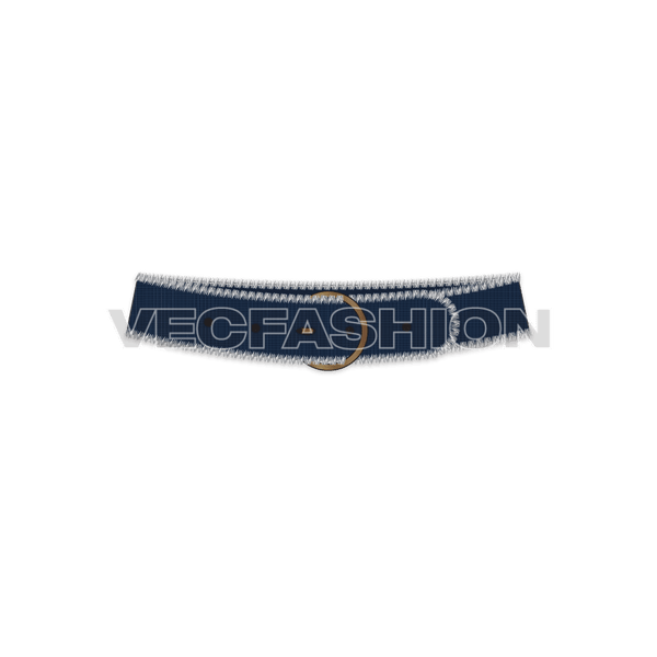 Denim Belt with Frayed Edges - VecFashion