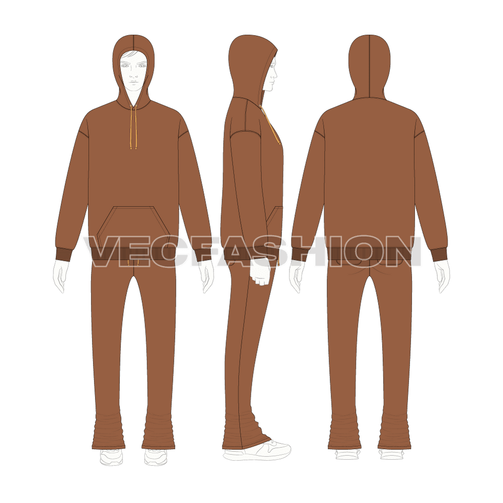 Mens Bell Shape Bottom Sweatsuit - VecFashion