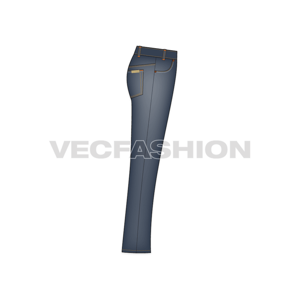 Mens Bootleg Denim Jeans - VecFashion