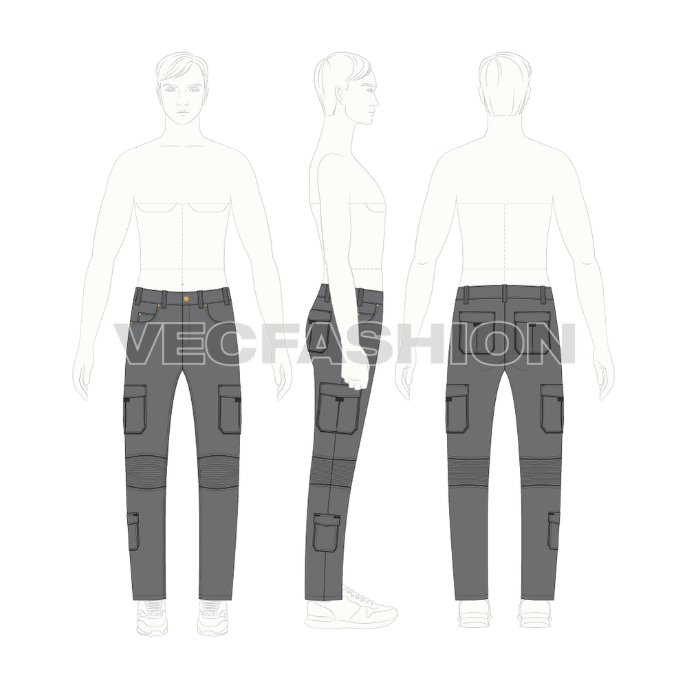 Men's Cargo Pants Template - Design Your Perfect Pants - VecFashion