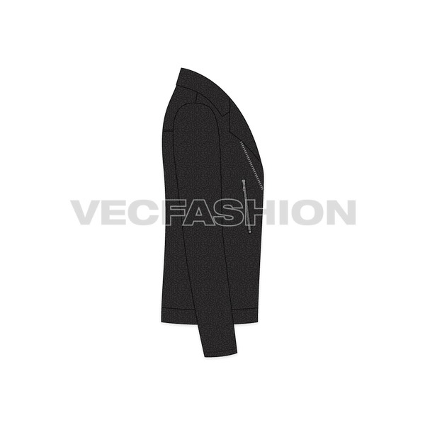 Mens Classic Biker Jacket Vector Template - VecFashion