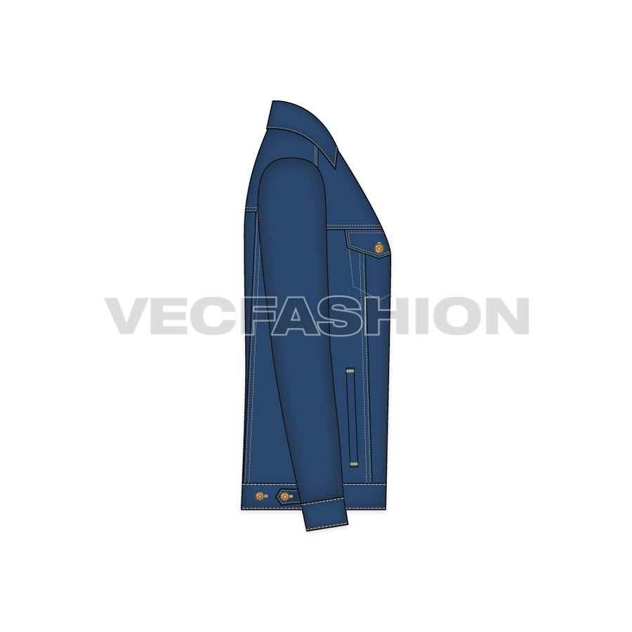 Mens Classic Denim Vector Jacket - VecFashion