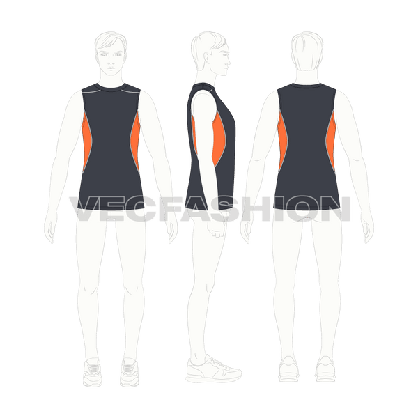 Mens Fitness Training Vest Template - VecFashion