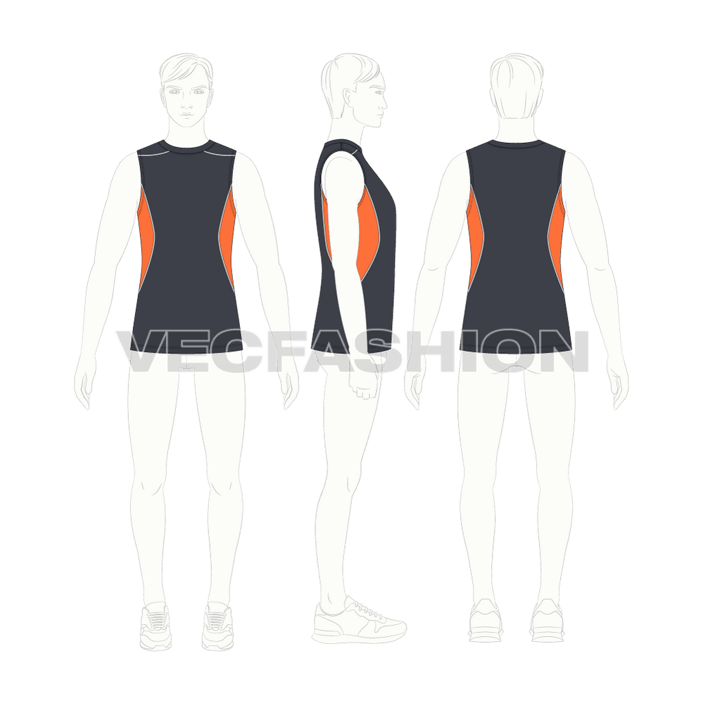 Mens Fitness Training Vest Template - VecFashion