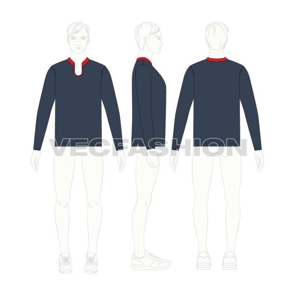 Mens Open Neck Shirt - VecFashion