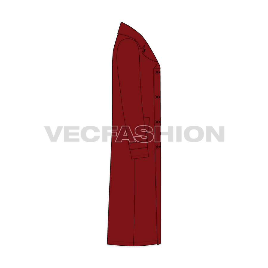 Mens Pea Coat Vector Sketch - VecFashion