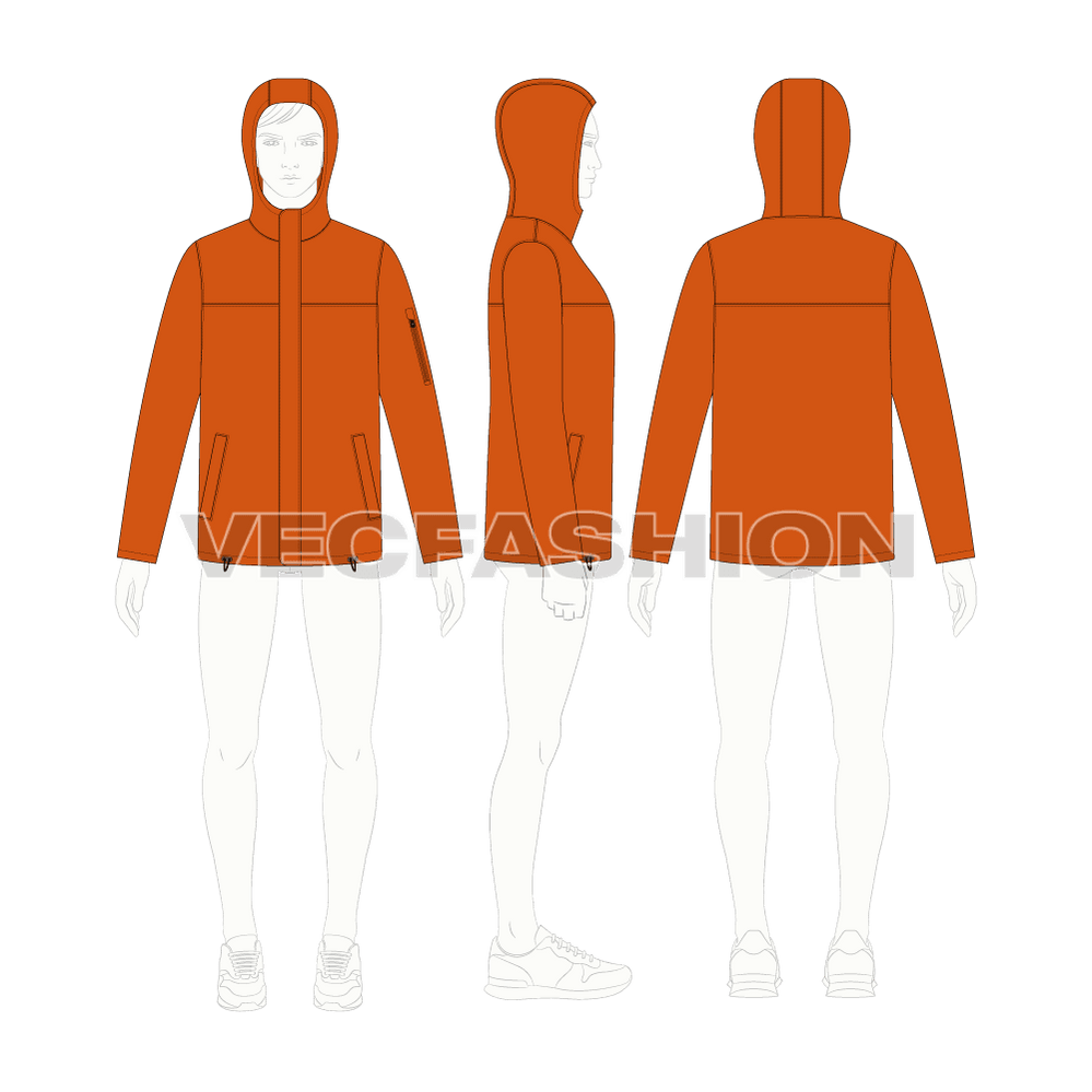 Mens Sport Hooded Jacket - VecFashion