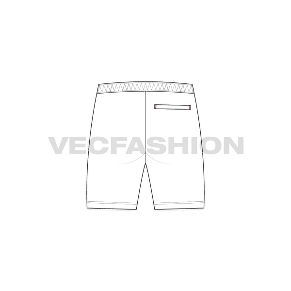 Mens White Swim Shorts Template - VecFashion