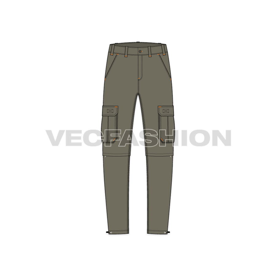 Mens Zip-off Cargo Pants - VecFashion