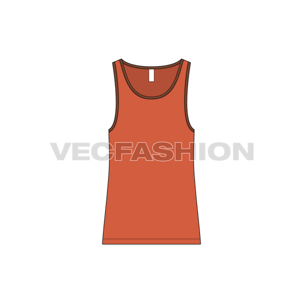 Sporty Ringer Tank Vector Template - VecFashion