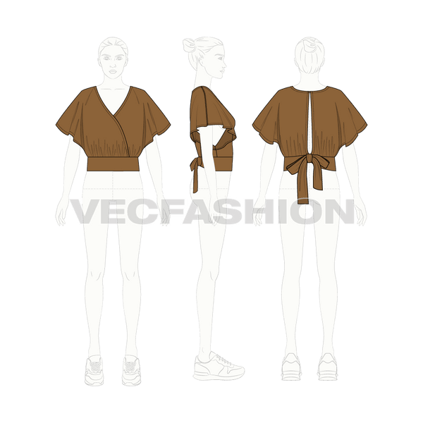 Women's Asymmetrical Overlapping Crop Top - VecFashion