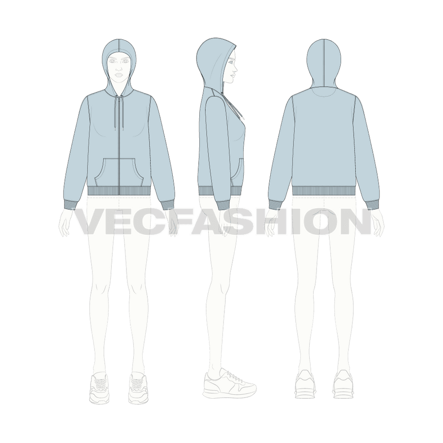 Women's Basic Front Open Hoodie - VecFashion