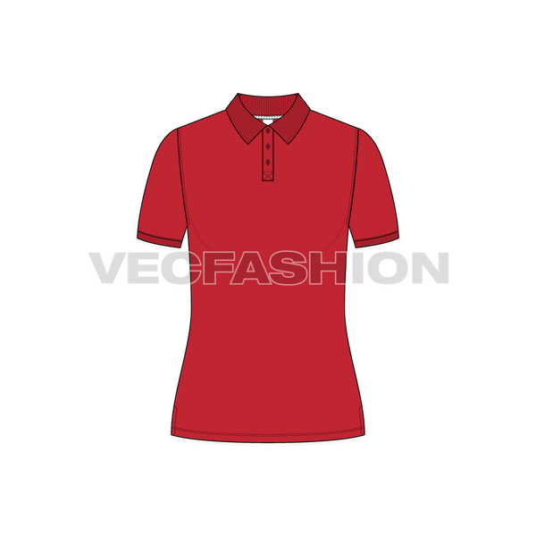 Women's Classic Red Polo Shirt - VecFashion