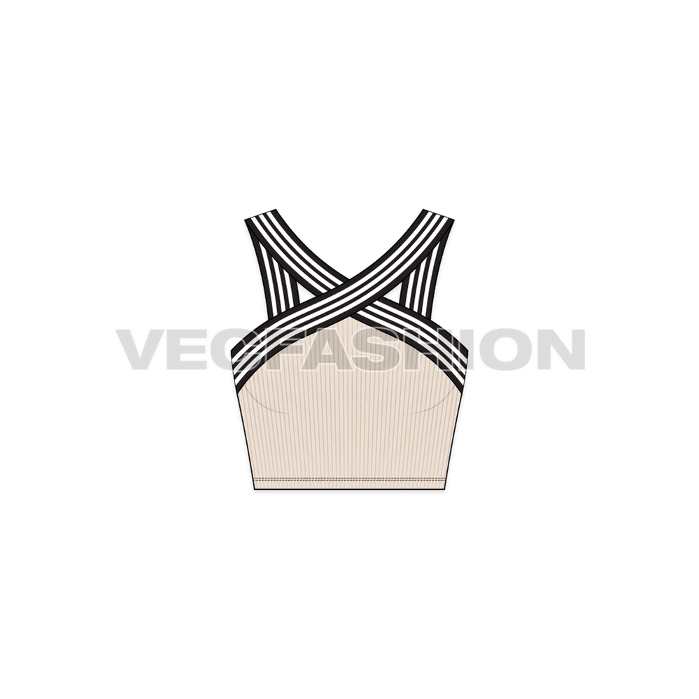 Women's Cross-Front Crop Top - VecFashion