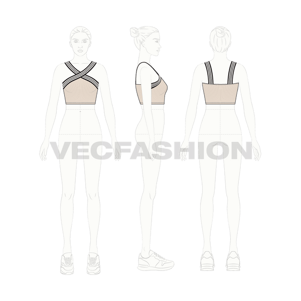 Women's Cross-Front Crop Top - VecFashion