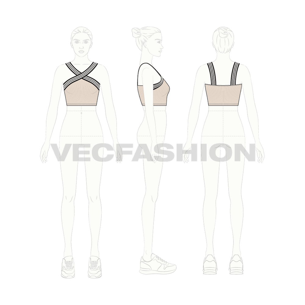 Women's Cross-Front Crop Top - VecFashion