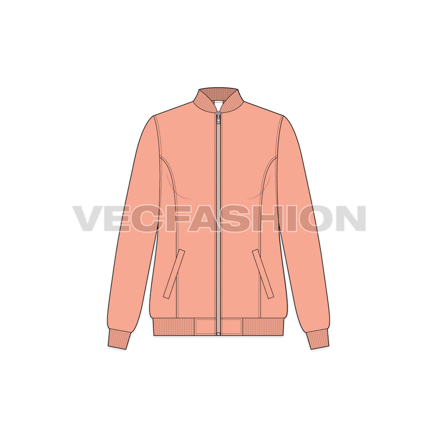 Womens Nylon Bomber Jacket - VecFashion