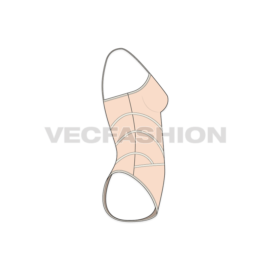 Women's Panelled Beach Swimsuit - VecFashion