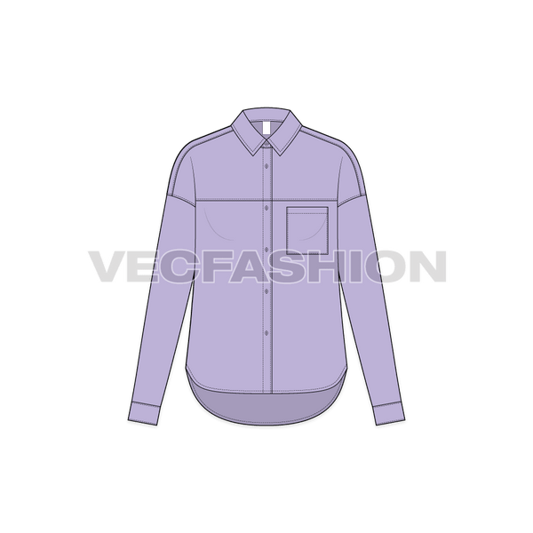 Women's Short Body Shirt with Yoke - VecFashion