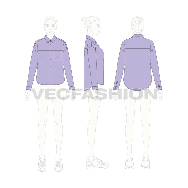 Women's Short Body Shirt with Yoke - VecFashion