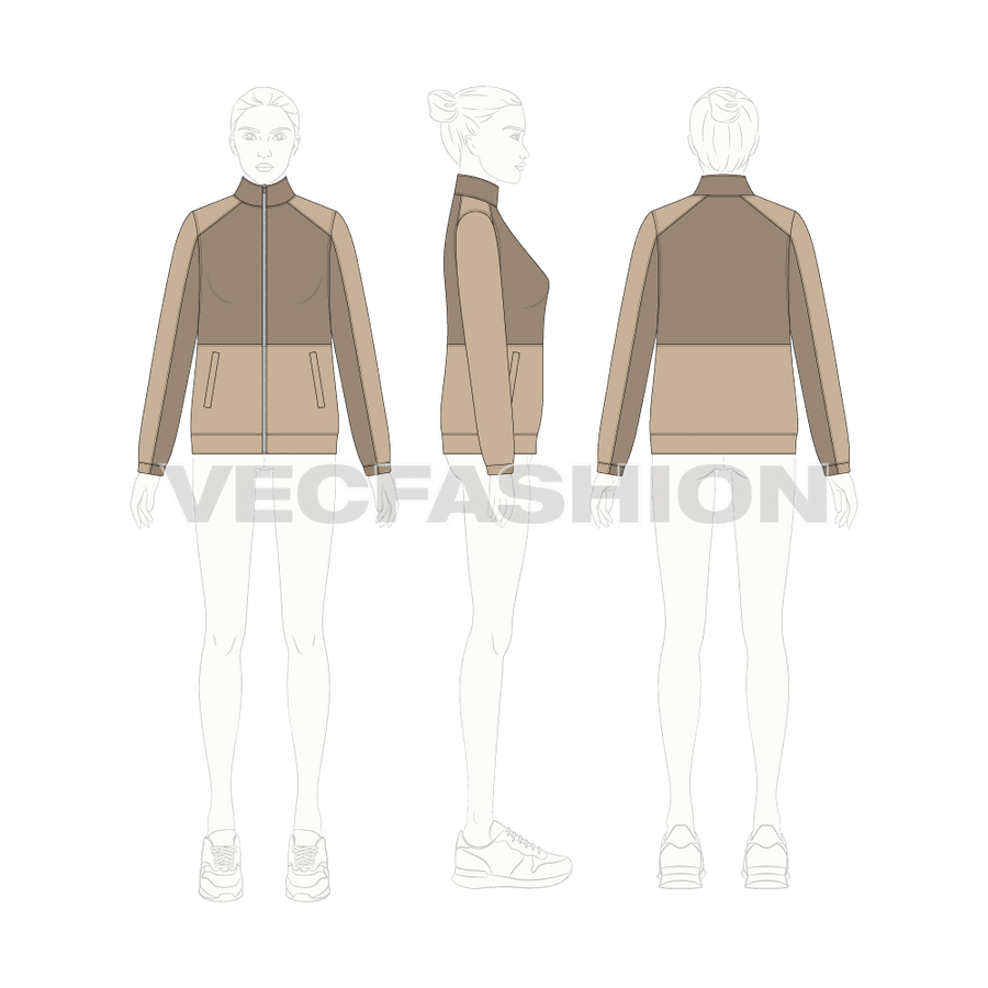 Women's Vector Mock Neck Jacket - VecFashion